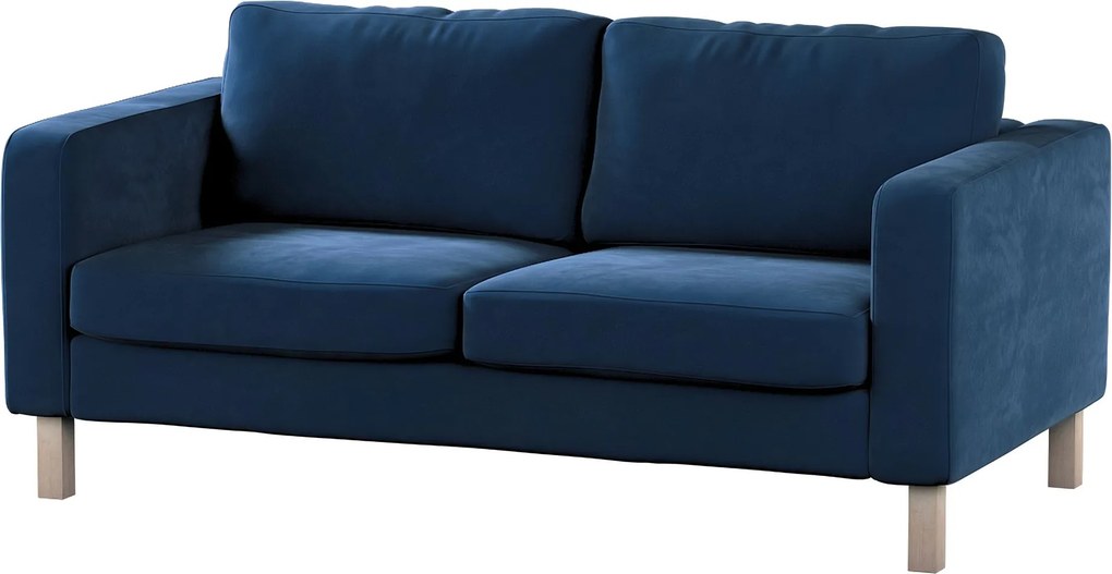 Potah na pohovku IKEA Karlstad 2-místná, nerozkládací, krátký barva tmavě modrá látka lesklé, sametová