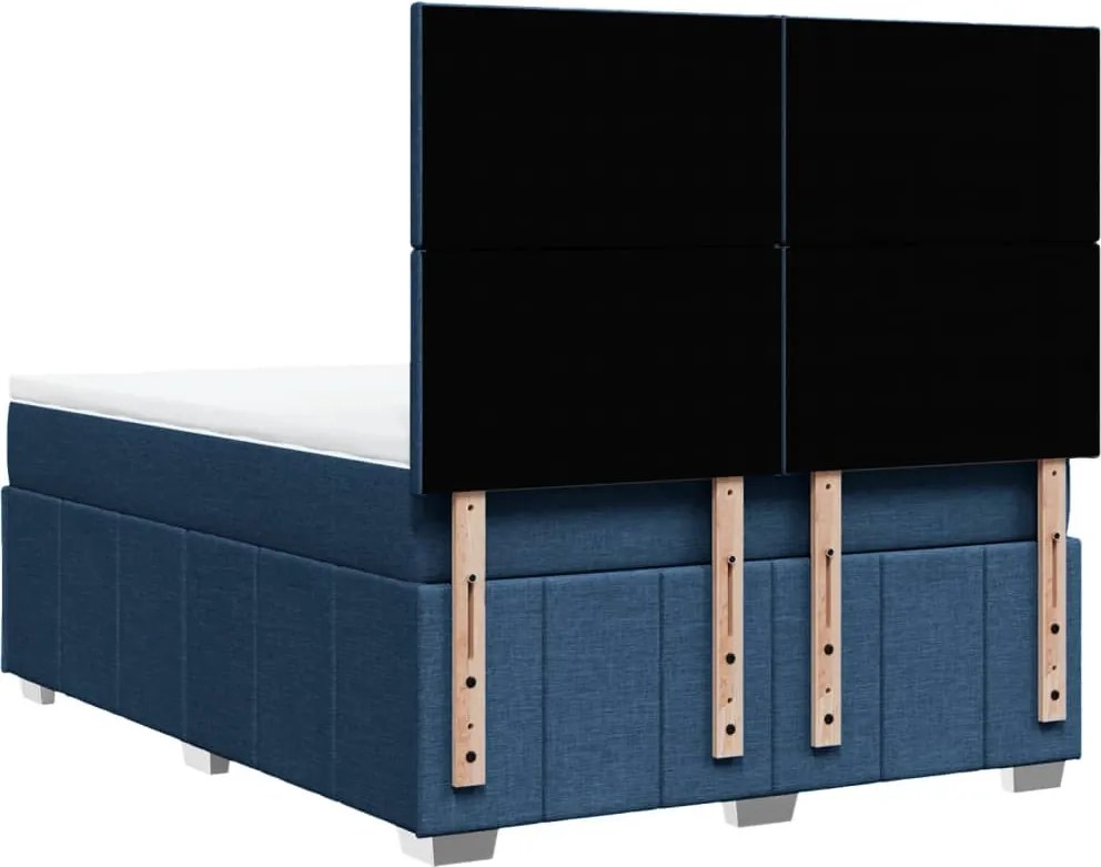 Box spring postel s matrací modrá 140x200 cm textil 3291690