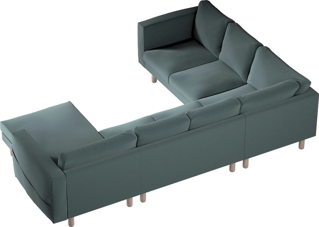 Potah na pohovku IKEA Norsborg rohová, 5-místná se šezlongem barva zelená látka sametová
