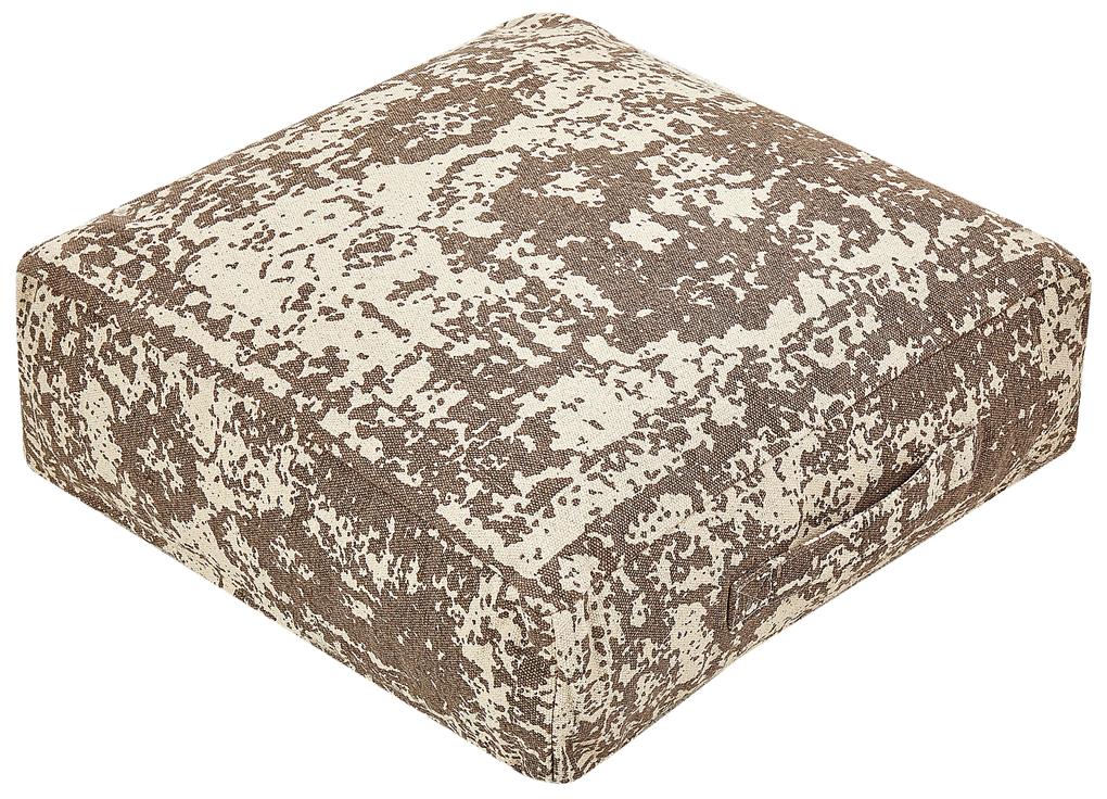 Bavlněný polštář na sezení 50 x 50 x 20 cm světle béžový/hnědý SHASA Beliani