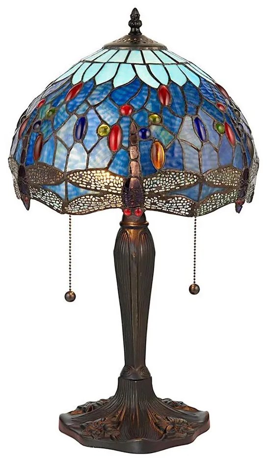 Endon 64090 - Stolní lampa Tiffany DRAGONFLY 2xE27/60W/230V pr. 30 cm