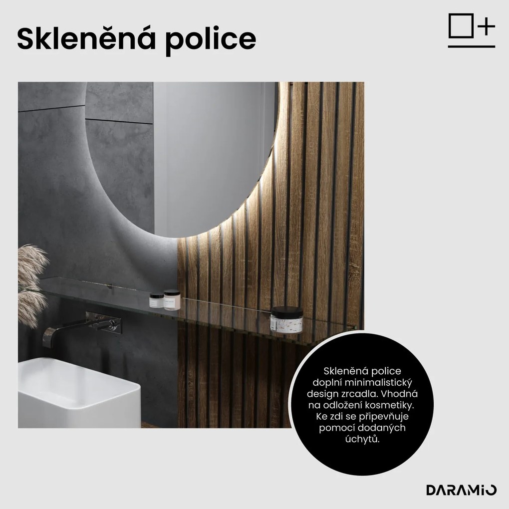 Geometrické zrcadlo do koupelny s LED osvětlením G11