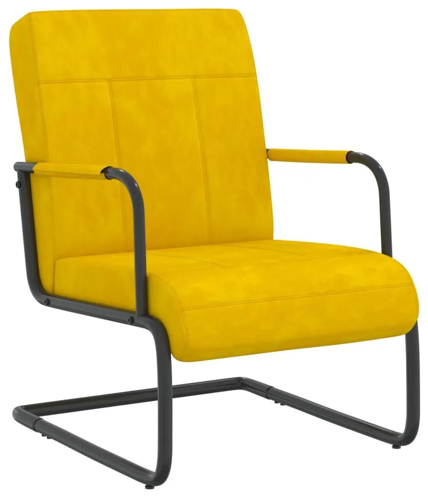325795 vidaXL Konzolová židle hořčicová žlutá samet