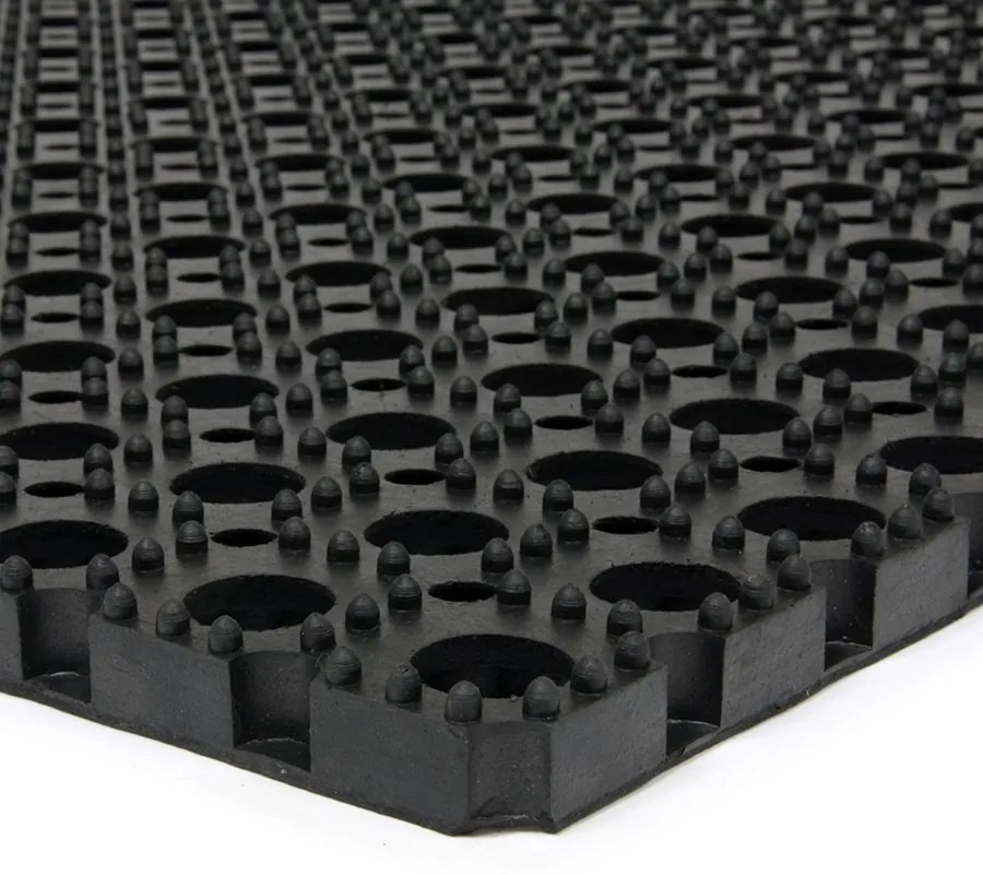 Gumová čistící venkovní vstupní rohož na hrubé nečistoty Honeycomb, FLOMAT - délka 100 cm, šířka 150 cm a výška 2,2 cm