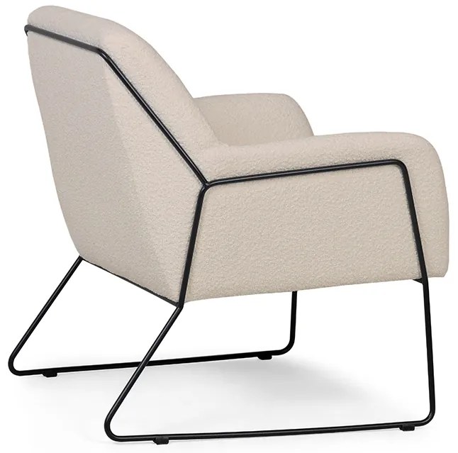 Krémové designové křeslo MILAN