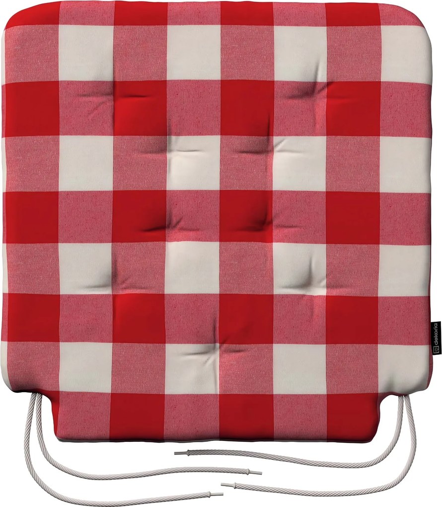 Sedák Olek barva červená látka vzorované