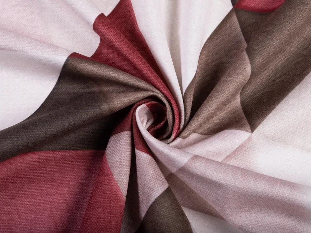 Biante Sametový povlak na polštář Tamara TMR-021 Vínovo-hnědo-béžové trojúhelníky 50 x 70 cm