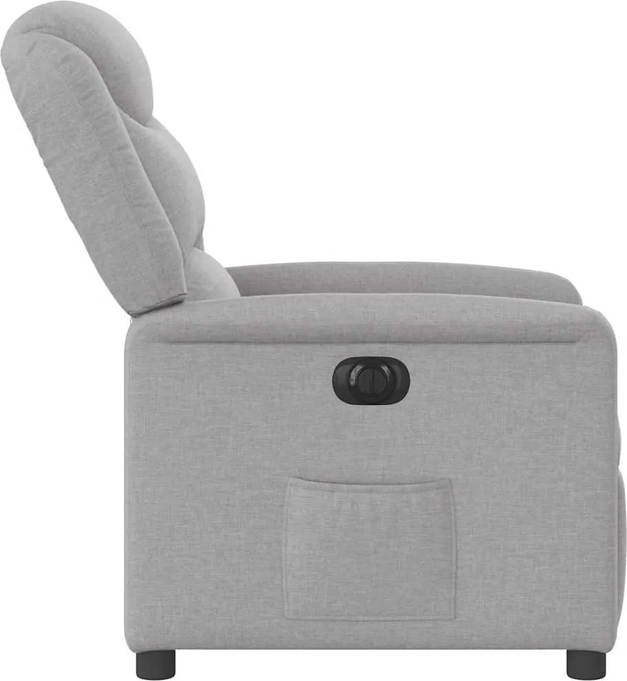 Elektrické polohovací křeslo obláčkově šedé textil 3303183