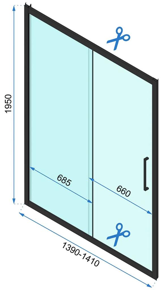 Sprchový kout REA RAPID SLIDE 150/dveře x 80/zástěna cm, černý