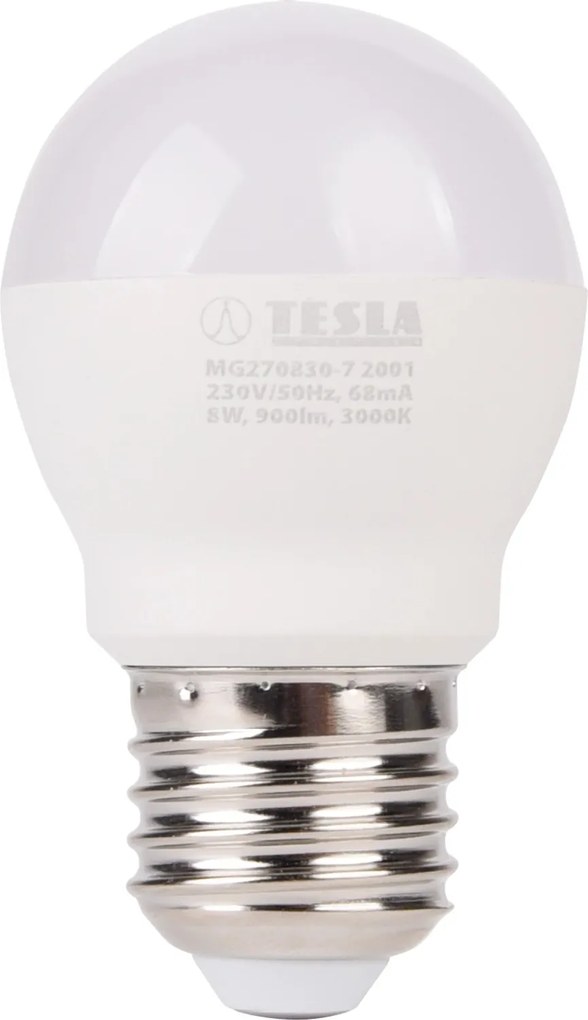 TESLA LED žárovka G45, E27, 8 W, 900 lm, 4 000 K