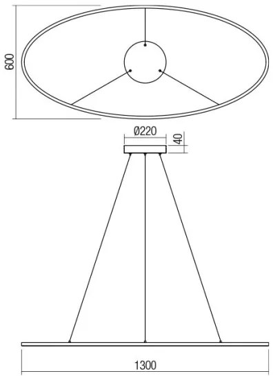 Redo 01-3341 - LED Stmívatelný lustr na lanku LEO LED/67W/230V bronzová