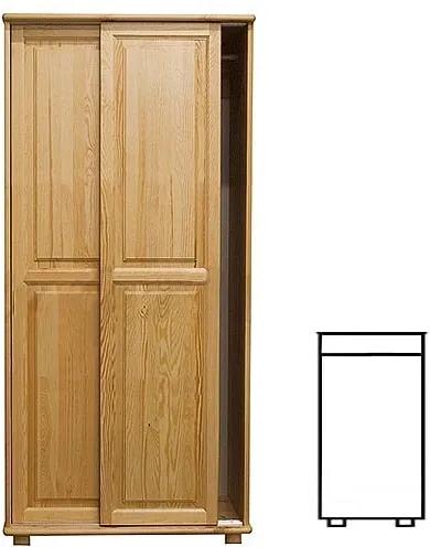 Magnat Skříň 2D nr. 6 - 90 cm, posuvné dveře, věšák - dub