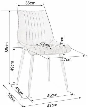 Casarredo - Komfort nábytek Jídelní židle PIKI velvet granátově modrá/černý kov