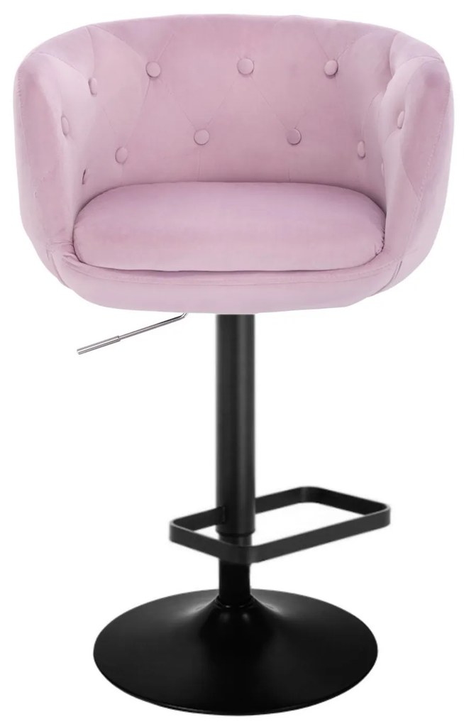 LuxuryForm DESIGN Barová židle MONTANA VELUR na černé kulaté podstavě - levandule