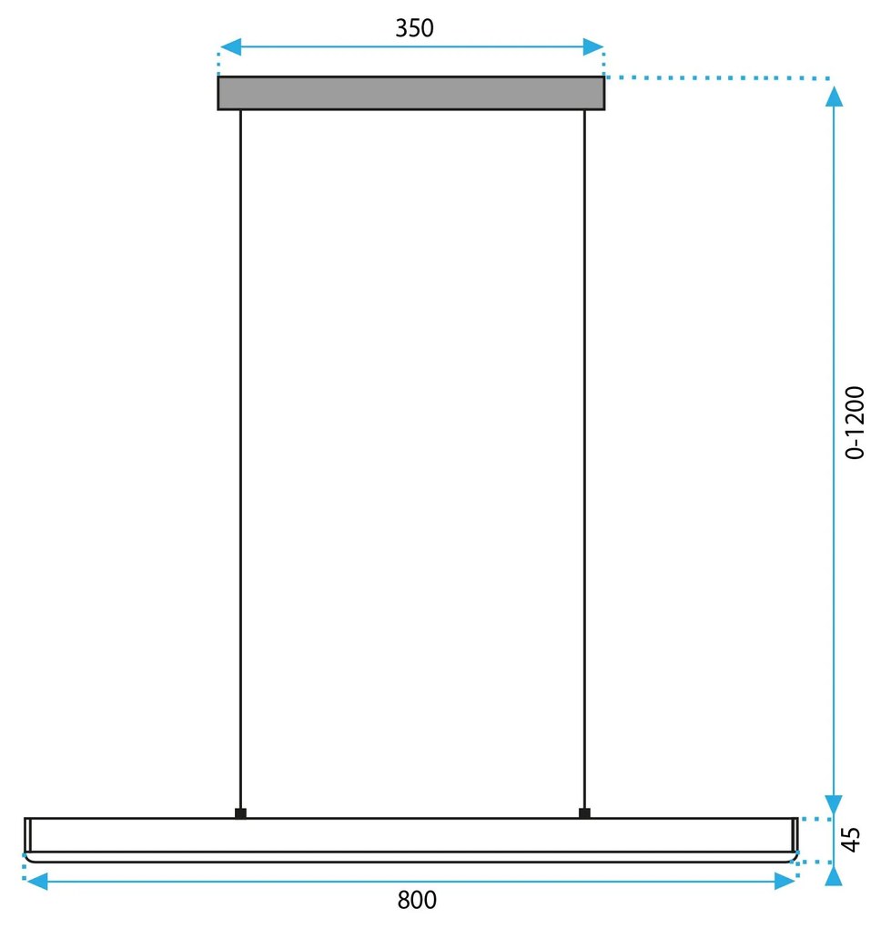 Toolight Toolight, LED závěsné svítidlo 80cm, 15W, APP1447-CP, černá matná, OSW-02391