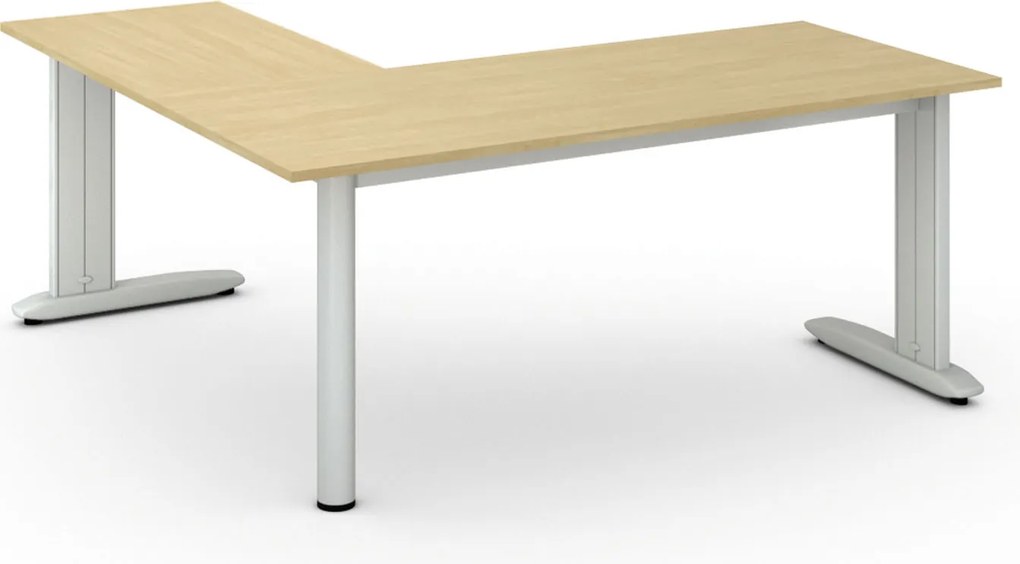 Rohový kancelářský stůl PRIMO FLEXIBLE, 180x180 cm, bříza