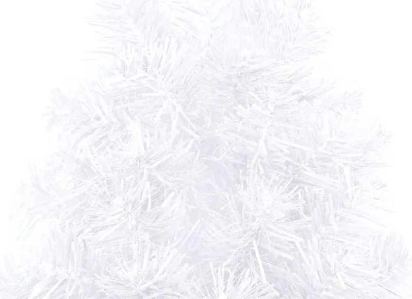 vidaXL Umělý vánoční půl stromek s LED a sadou koulí bílý 210 cm