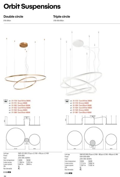 Redo 01-1721 - LED Lustr na lanku ORBIT LED/42W + LED/66W/230V bronz