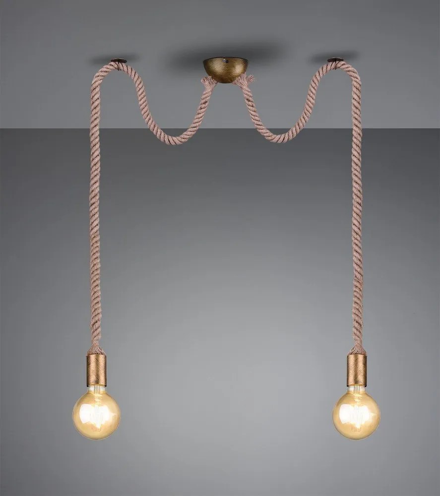 Závěsné svítidlo v mosazné barvě ø 12 cm Rope – Trio