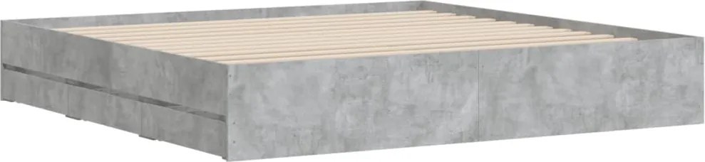 Rám postele se zásuvkami betonově šedý 180 x 200 cm kompozit 3207255
