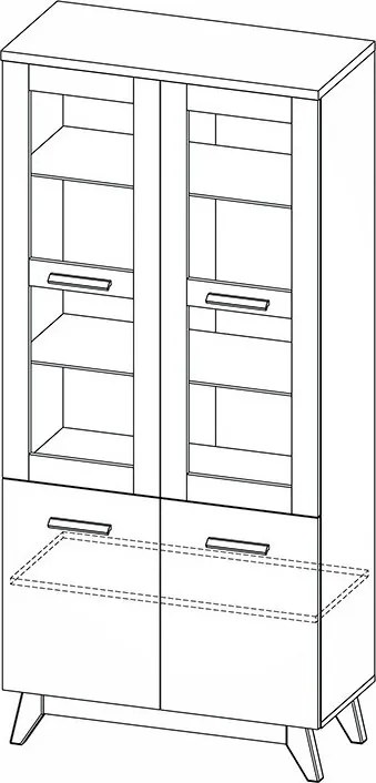 Casarredo - Komfort nábytek Vitrína SVEEN SV3, 2D andersen/nash