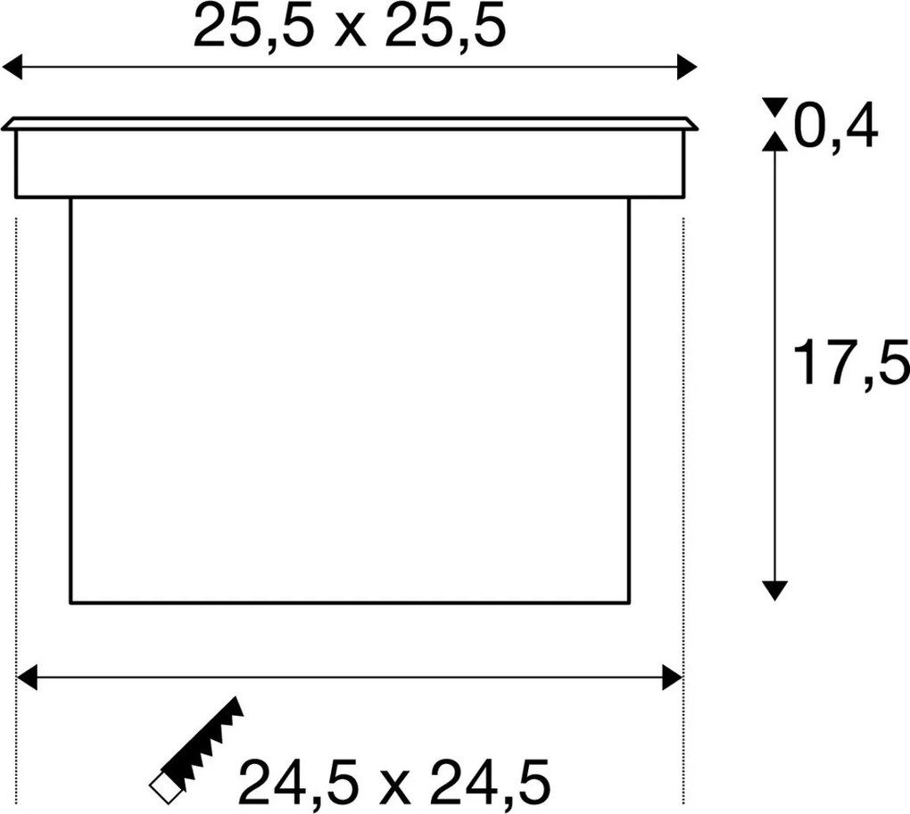 LA 229381 Podlahové vestavěné svítidlo DASAR LED SQUAREI, nerezová ocel 316, asymetrické, 34 W, 4000K, IP67 - BIG WHITE (SLV)