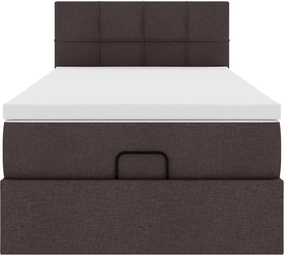 Osmanský postel s matrací tmavě šedá 90x200 cm textil 3311431
