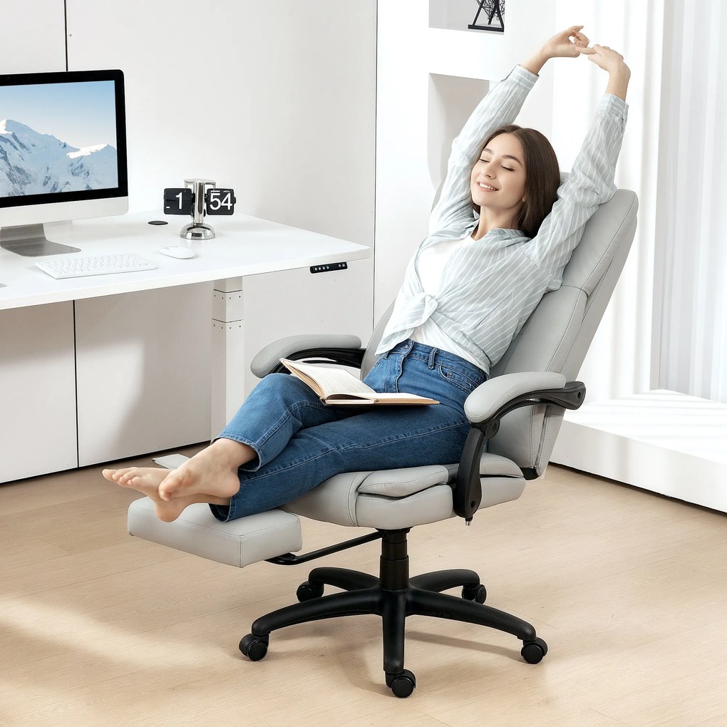 Kancelářská židle Vinsetto s masážní funkcí, ergonomická kancelářská židle s funkcí polohování, výškově nastavitelná manažerská židle s funkcí otáčen…