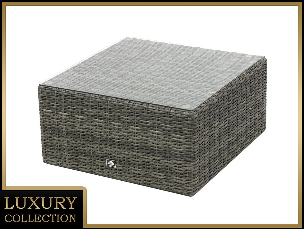 DEOKORK Ratanový stolek/taburet 73 x 73 cm BORNEO LUXURY (šedá)