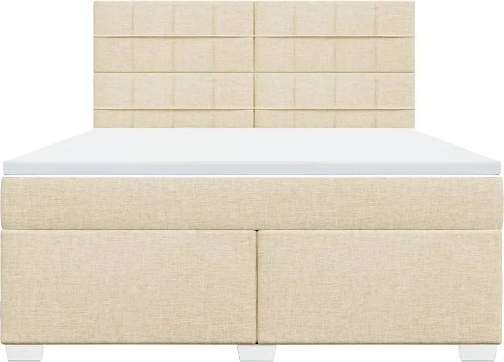 Box spring postel s matrací krémová 180x200 cm textil 3290572