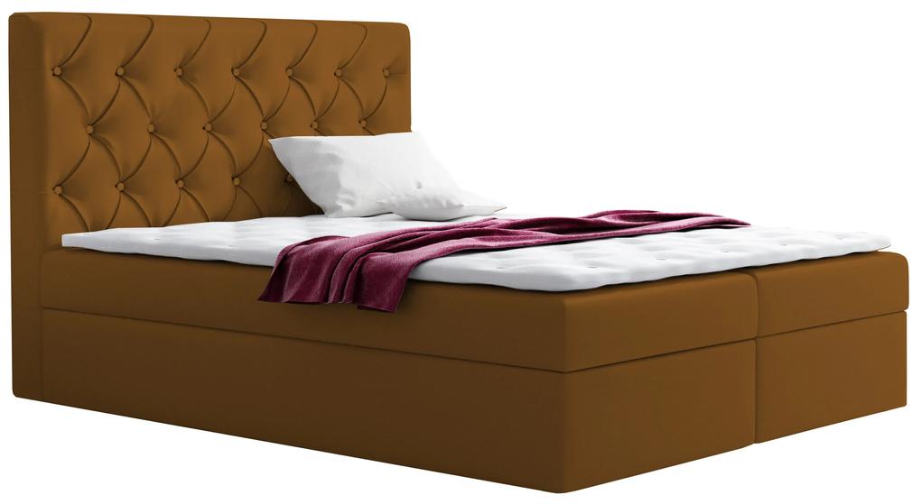 Eka Kontinentální čalouněná postel Elegant - Fresh (200x200 cm) Barva látky - Fresh: Zelenošedá (16)