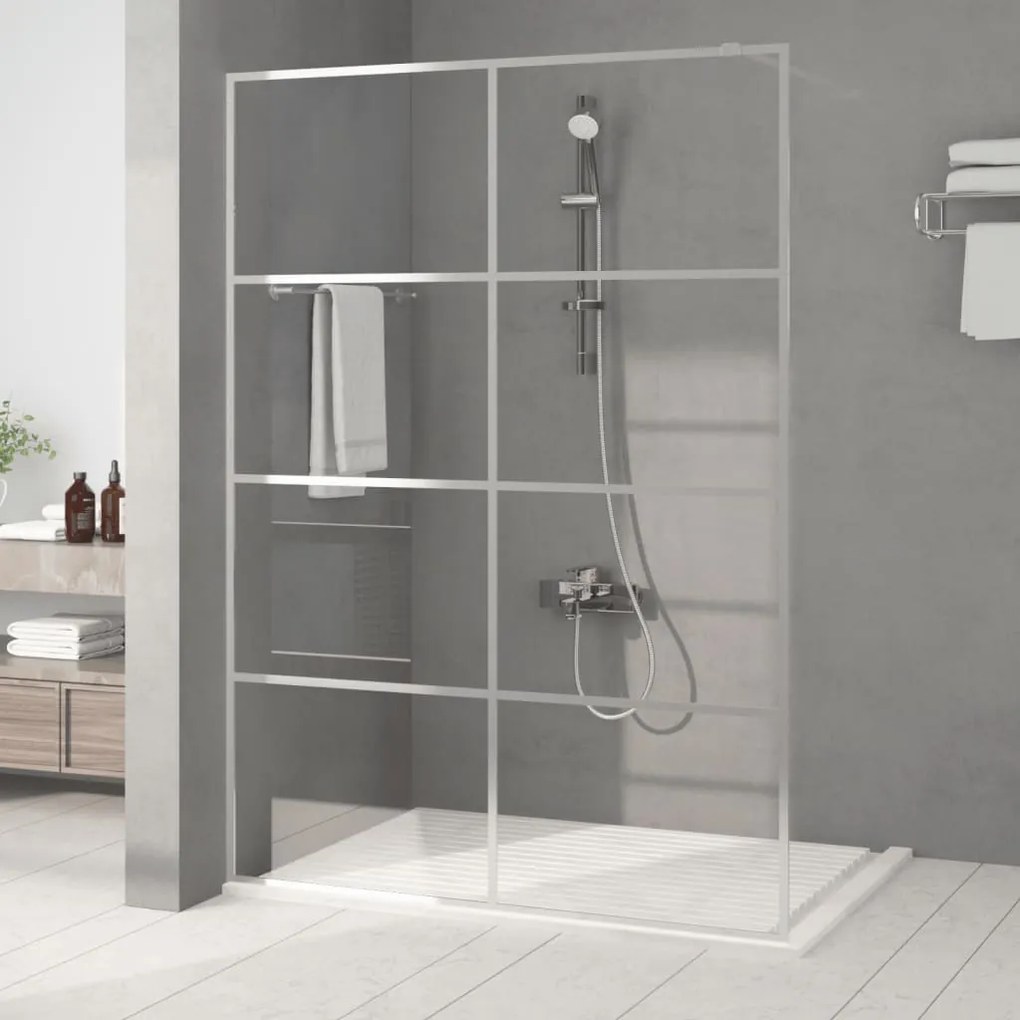 Sprchová zástěna walk-in stříbrná 140 x 195 cm čiré ESG sklo 152139