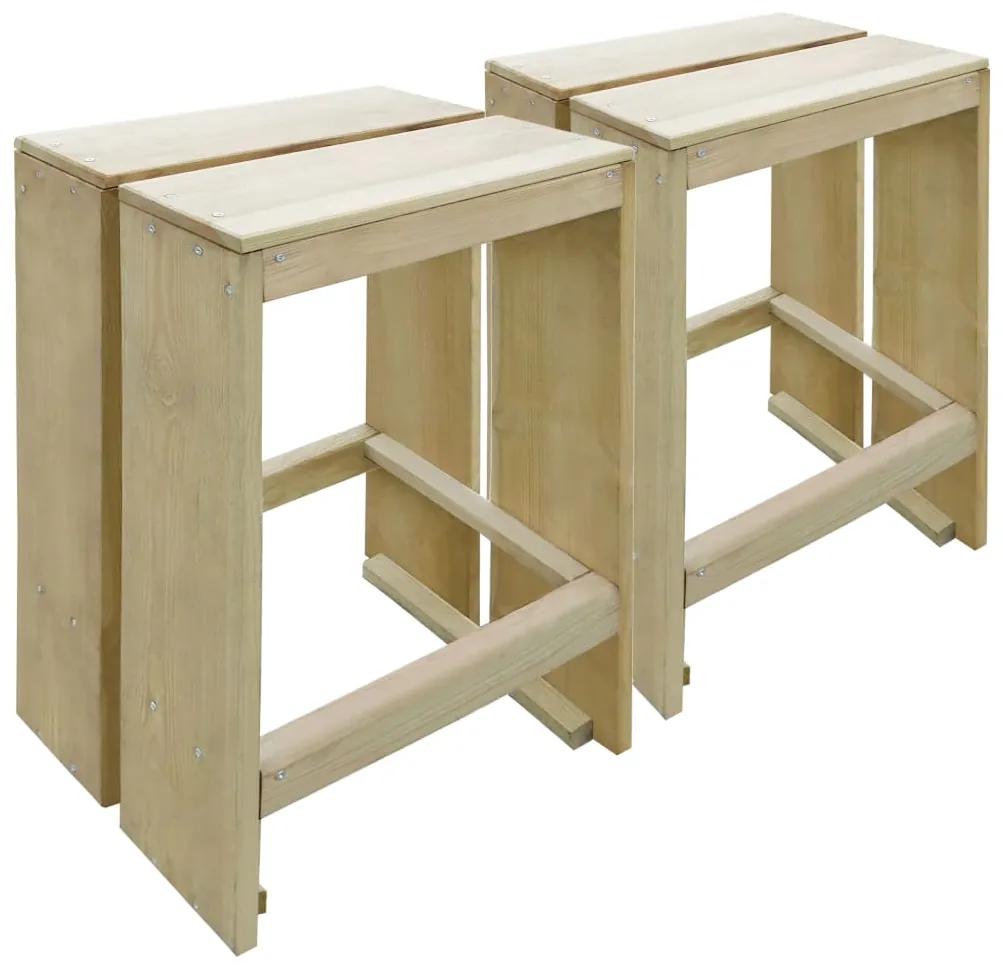 vidaXL Zahradní barové stoličky 2 ks impregnované borové dřevo