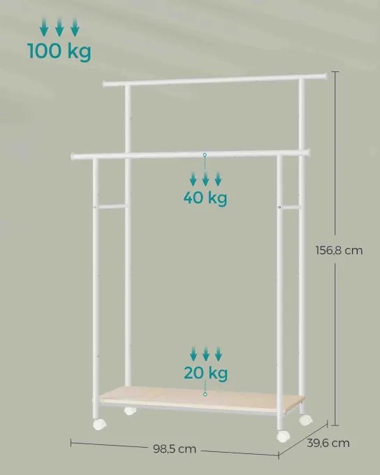 Závěsný stojan na kolečkách HSR152W01
