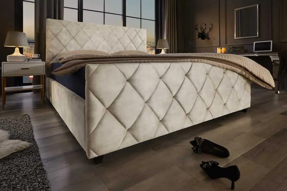 Designová postel LYSIA 180 x 200 cm krémová