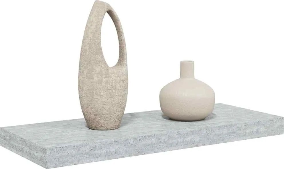 Plovoucí nástěnná police betonově šedá 60 x 23,5 x 3,8 cm MDF 326597