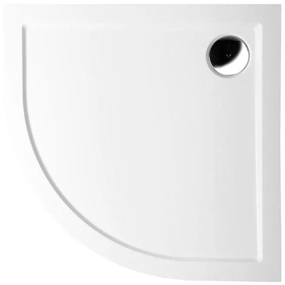 POLYSAN - SERA sprchová vanička z litého mramoru, čtvrtkruh 80x80x4cm, R550, bílá 40511
