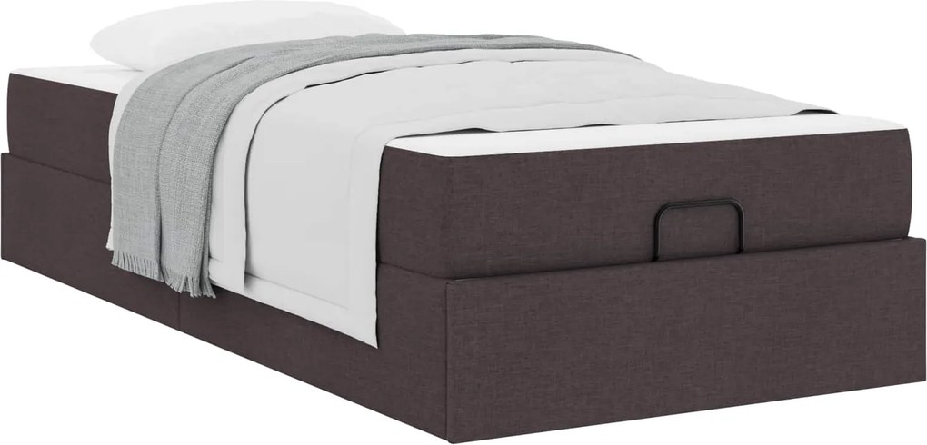 Rám postele s matrací 2 ks Žlutohnědá textil 3399469
