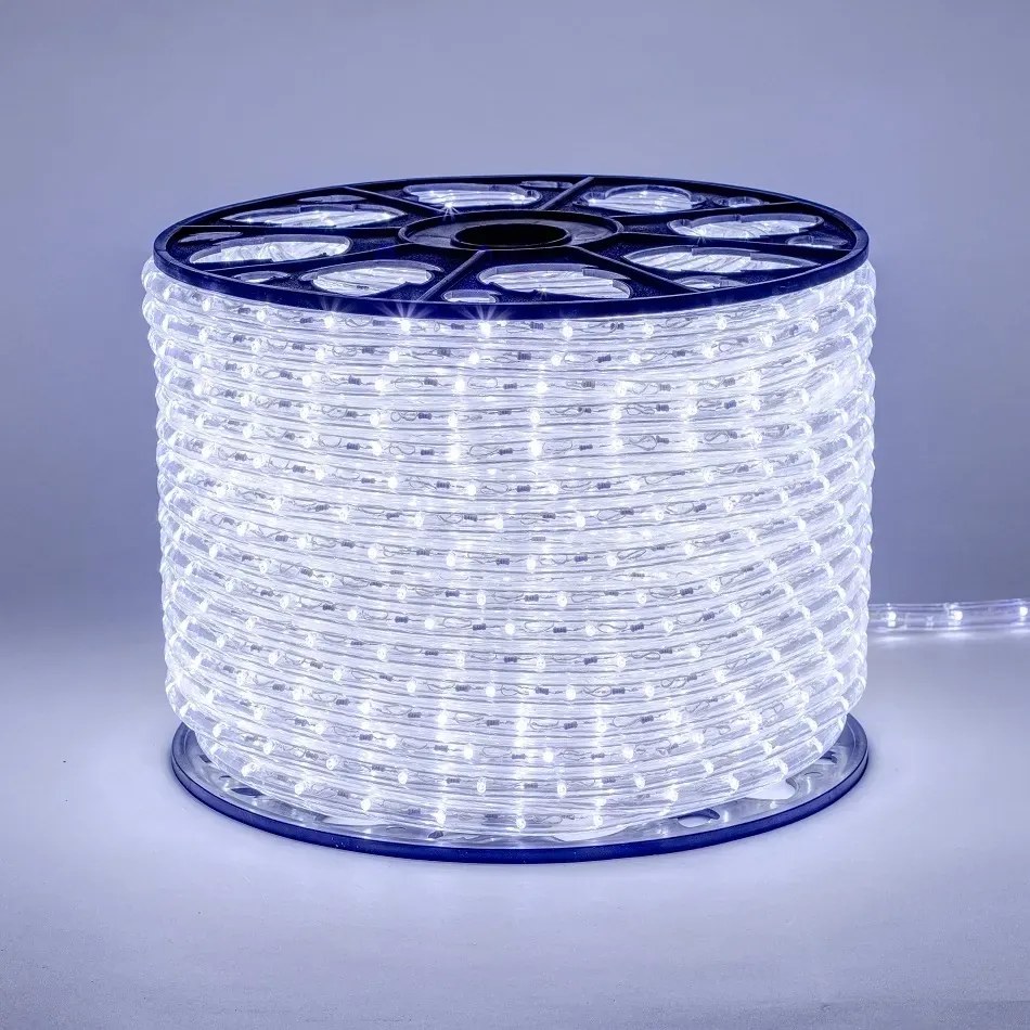 Easy Fix světelná LED hadice venkovní, 100 m, ledově bílá, čirý kabel, IP44, cívka