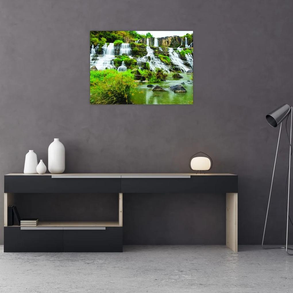 Skleněný obraz - vodopády (70x50 cm)