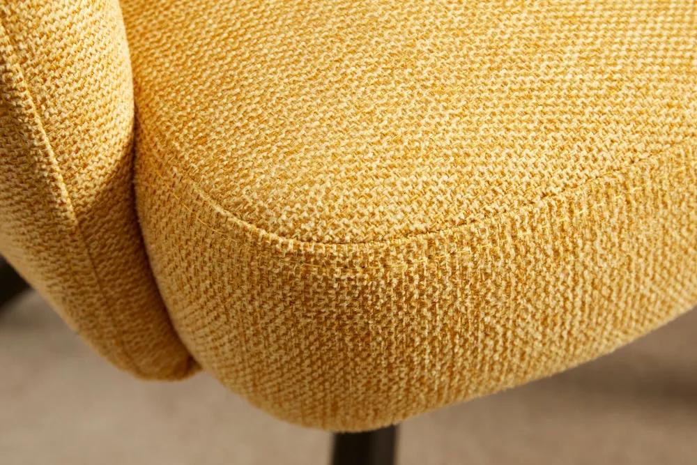 Invicta Interior Retro židle Big George hořčicová žlutá otočná 360°