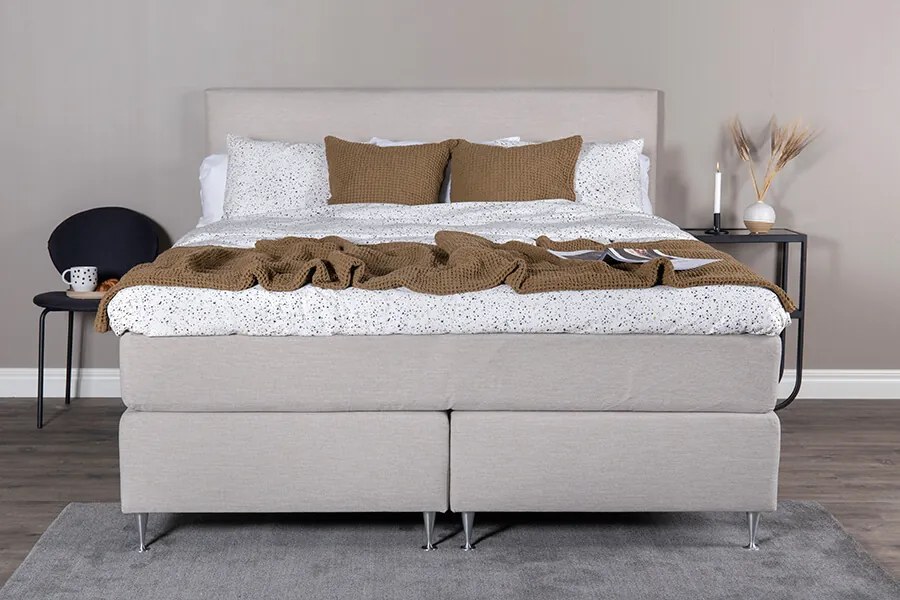 Furudal 160 boxspring manželská postel béžová čelo Alvik