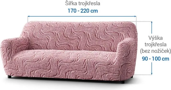 Bielastické potahy BRILLANTE bordó trojkřeslo (š. 170 - 220 cm)