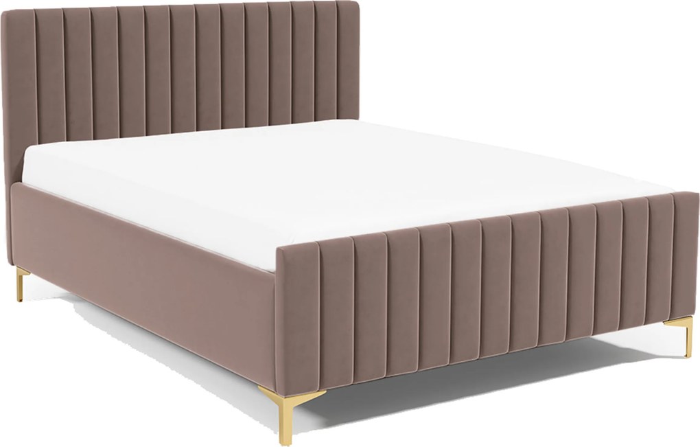 Eka Čalouněná postel SUTRA+ 160x200 cm Barva látky Trinity: Okrová (Trinity 2325), Úložný prostor: S kovovým rámem úložného prostoru