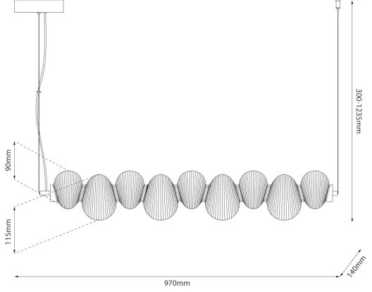 LED Lustr na lanku BOLLA LED/32W/230V lesklý chrom/kouřová šedá