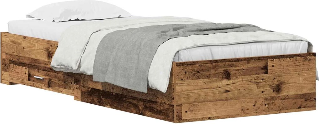 Rám postele Staré dřevo 90 x 200 cm Kompozitní dřevo 3333987