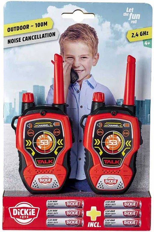 DICKIE Vysílačky dětské Walkie Talkie 2,4GHz 16cm set 2ks na baterie d18195
