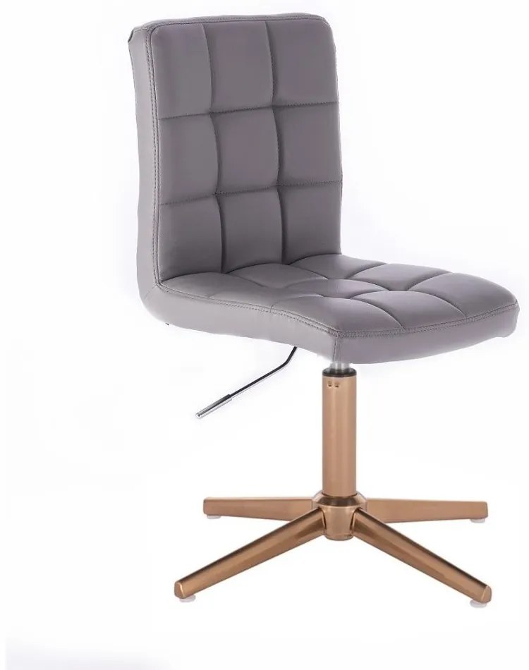 LuxuryForm DESIGN Otočná židle TOLEDO na zlatém kříži - šedá