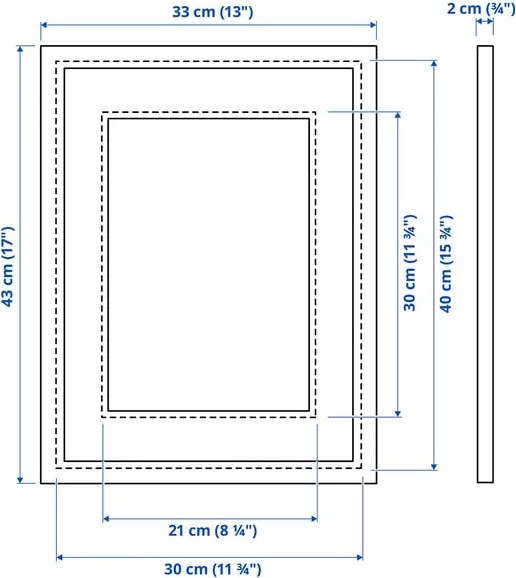 SILVERHÖJDEN Rám, stříbrná, 30x40 cm