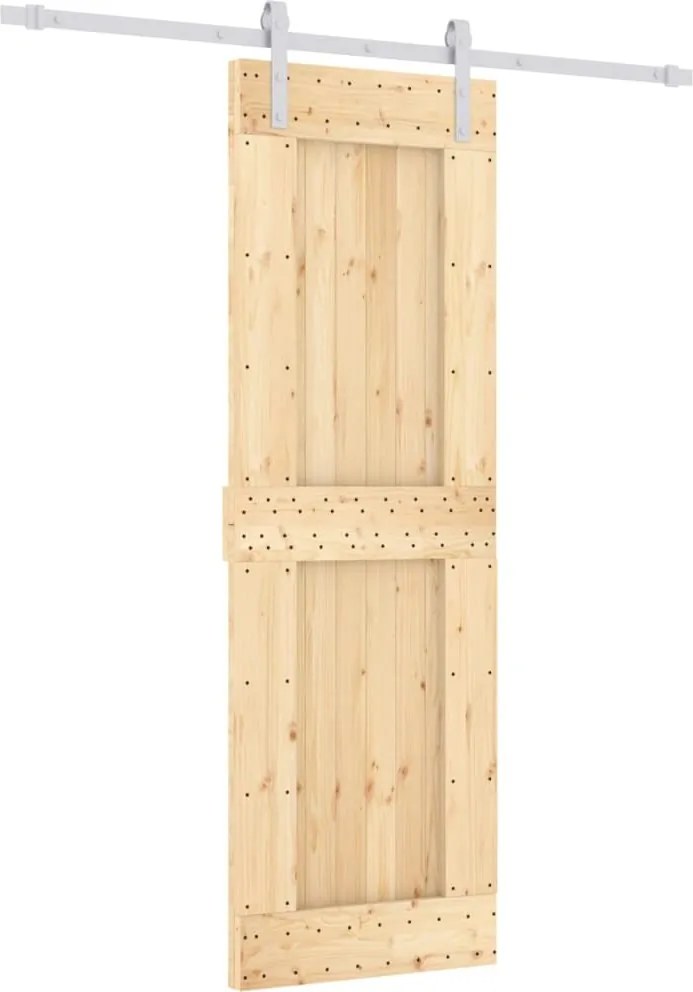 vidaXL Posuvné dveře s kováním 70 x 210 cm masivní borové dřevo [3203012]